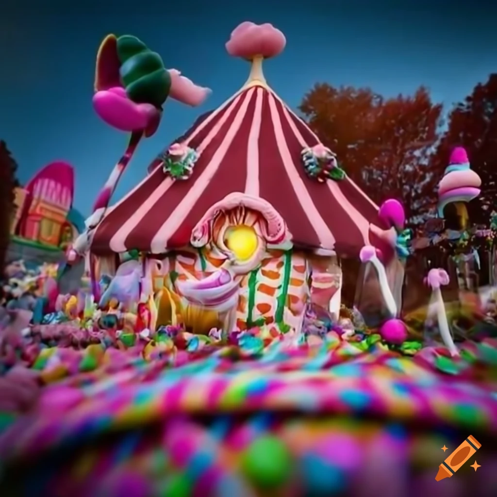 Realistic depiction of candy land on Craiyon