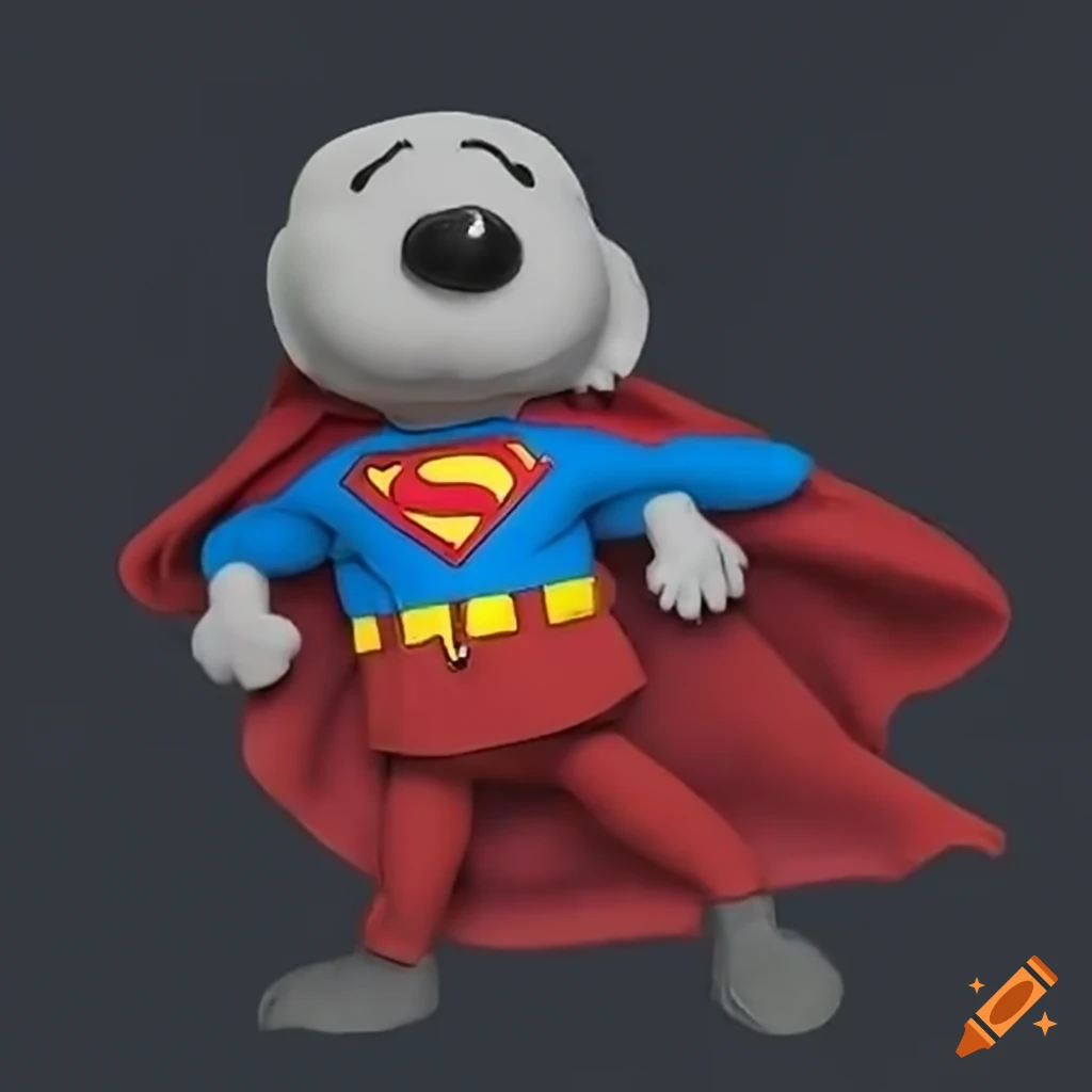 Snoopy dressed as superman on Craiyon