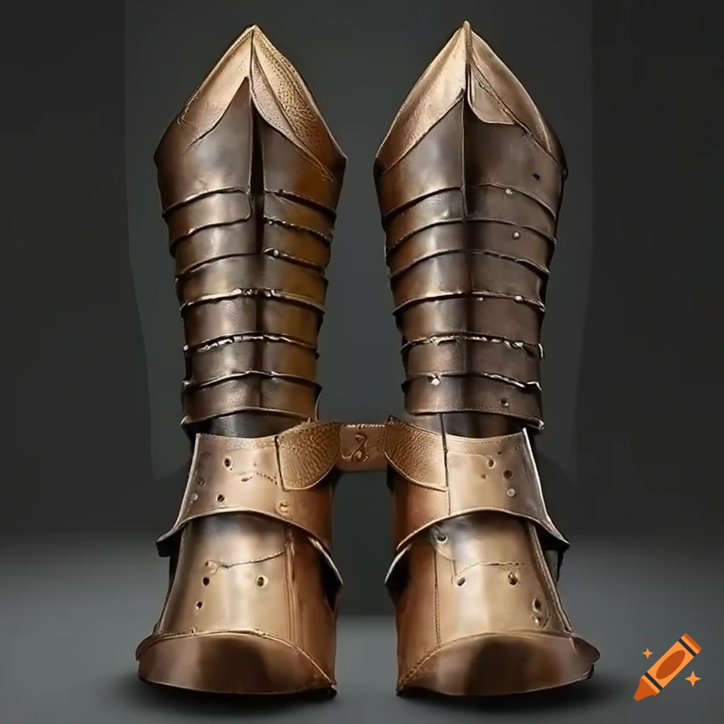 Medieval light armor shoes on Craiyon