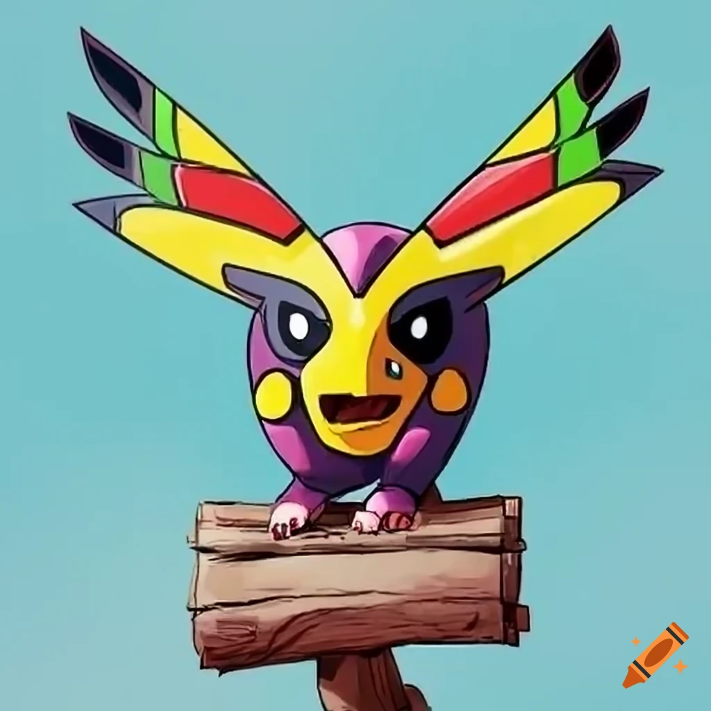 Pokemon totem pole sculpture on Craiyon