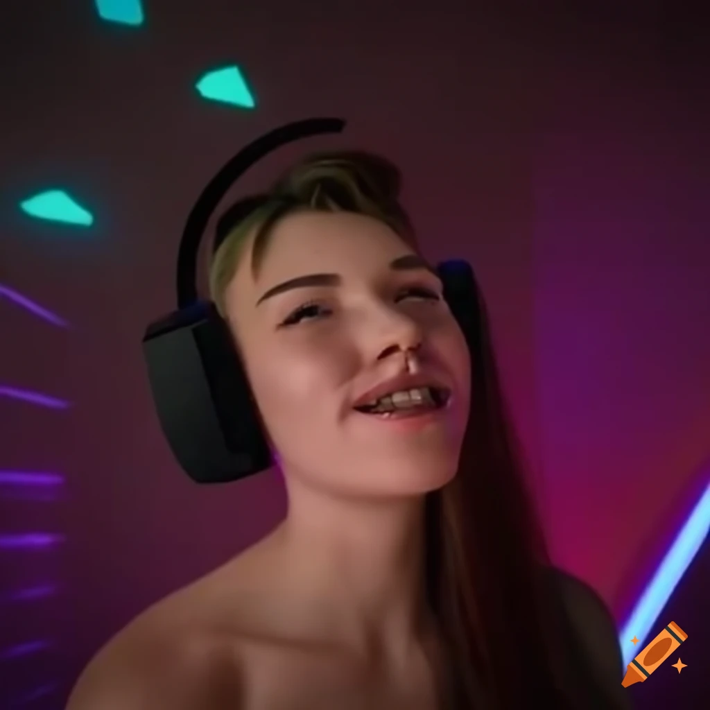 Popular streamer Trissy McWissy playing intense Fortnite match on Craiyon