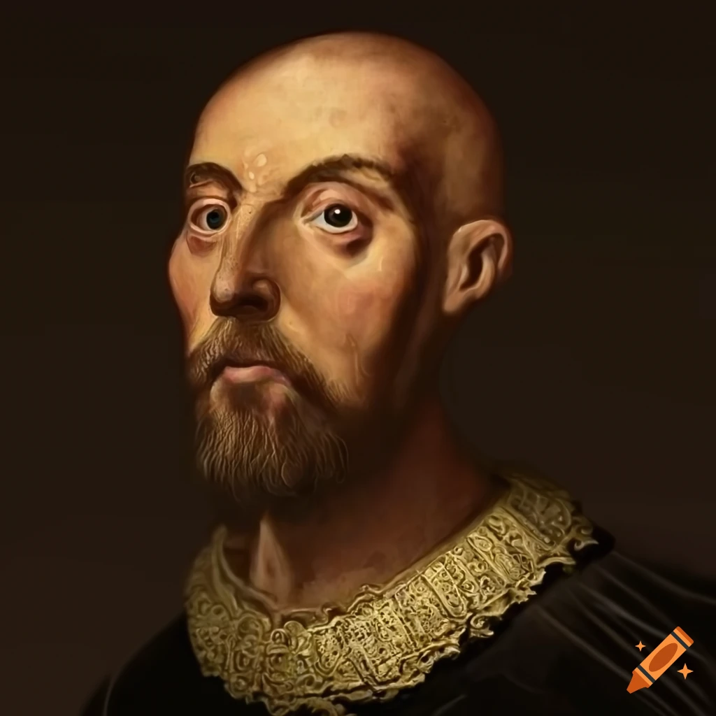 Portrait of a medieval commander on Craiyon