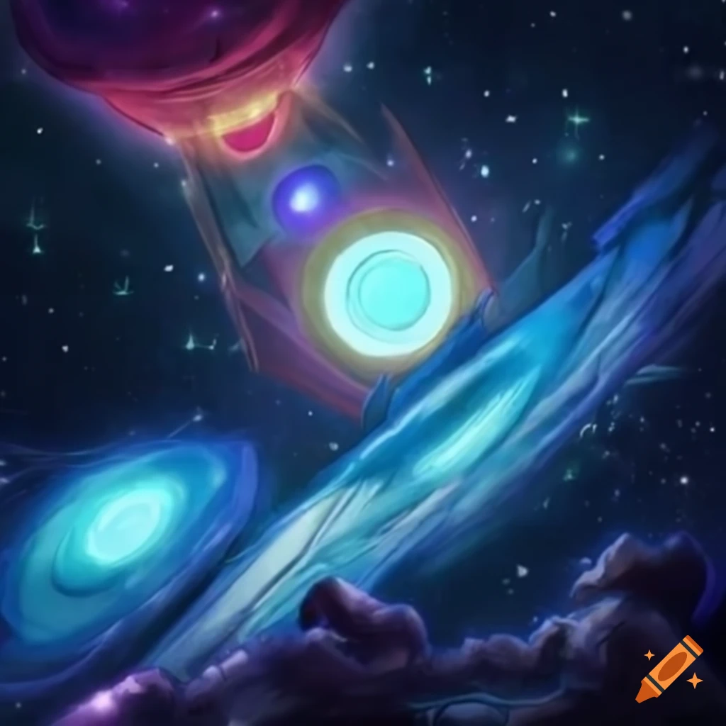 Yugioh star space horizon art on Craiyon