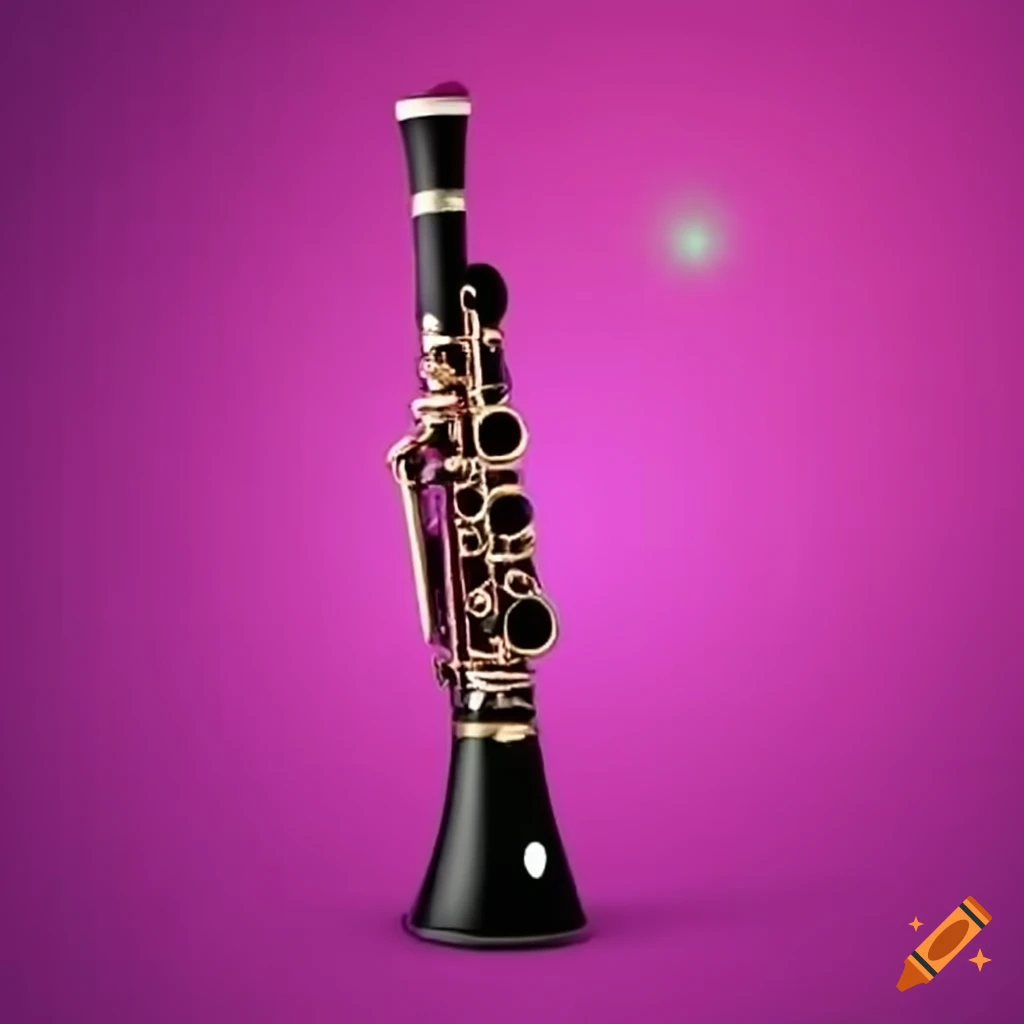 Cute pink clarinet with an animated design on Craiyon