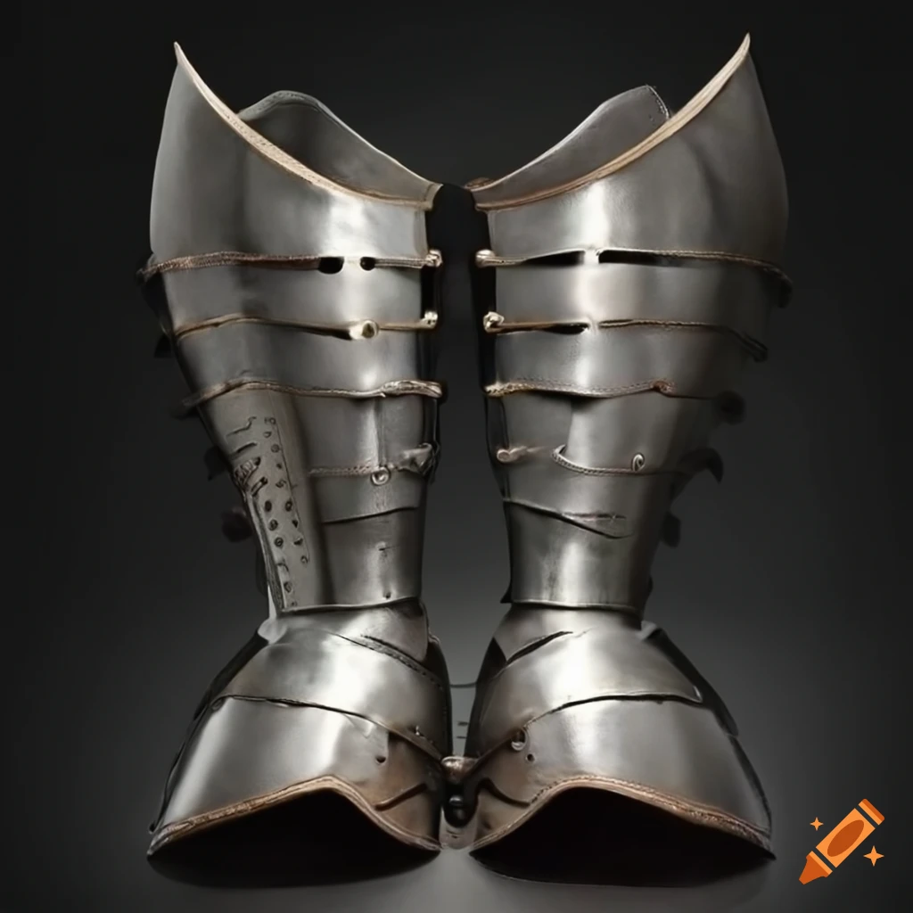 Medieval armor shoes viewed from the side on Craiyon