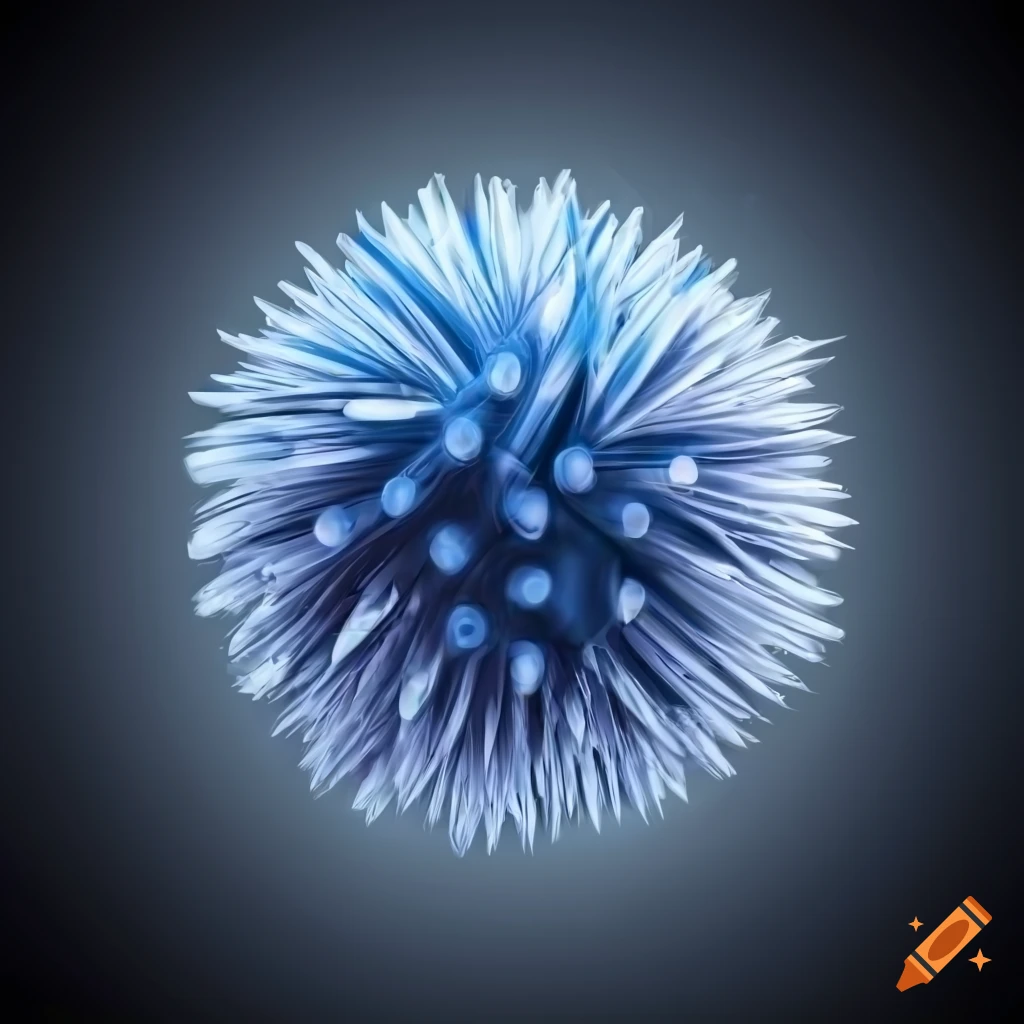 Spiky icicle ball projectile on a blank background on Craiyon