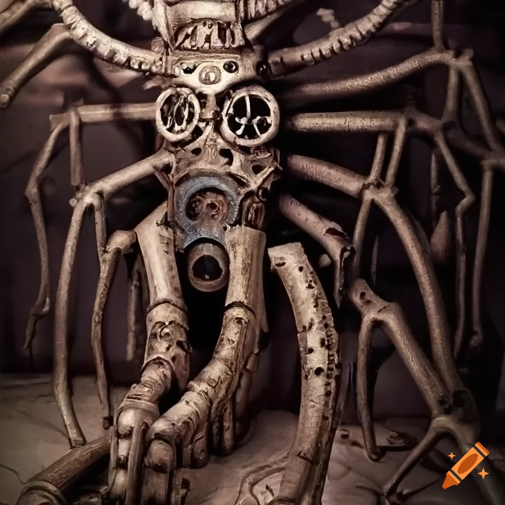 Eldritch horror mechanical entity inspired by nyarlathotep on Craiyon