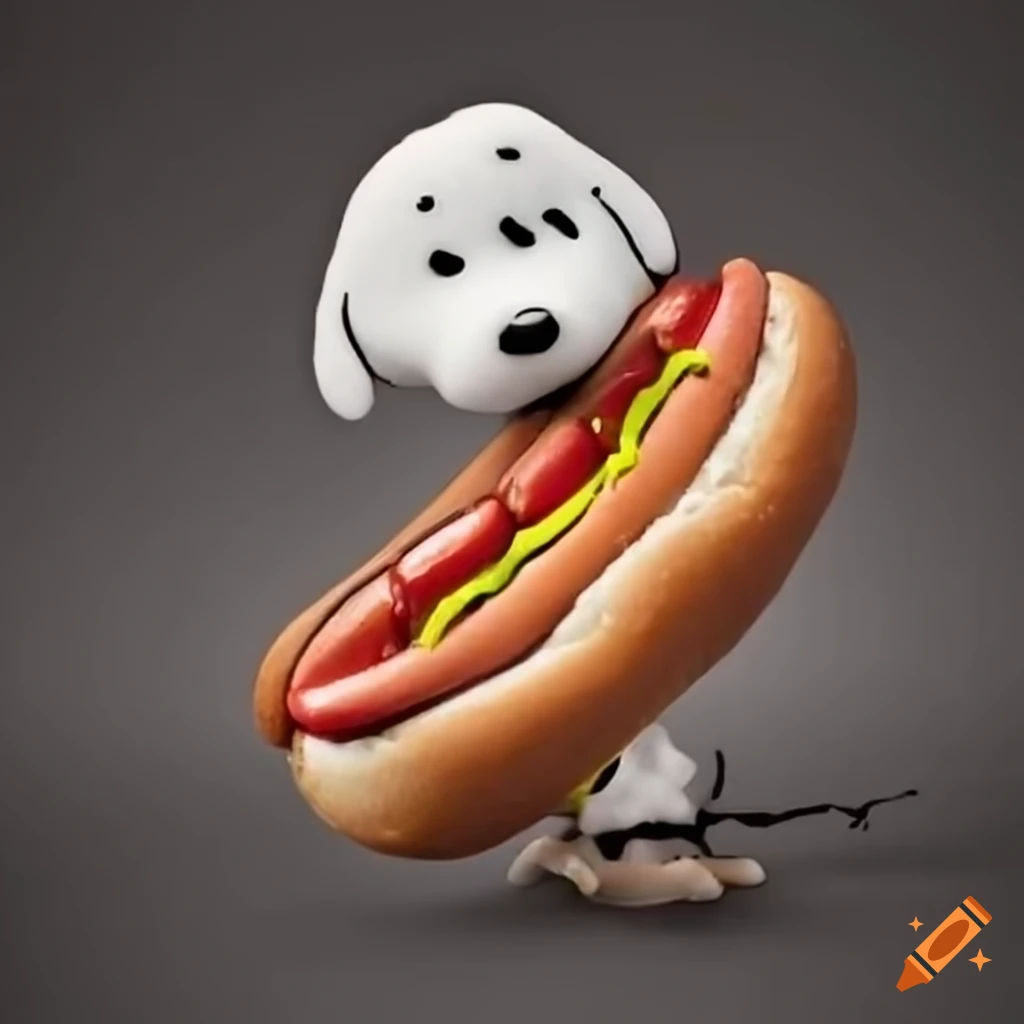 Snoopy dressed as a hot dog on Craiyon