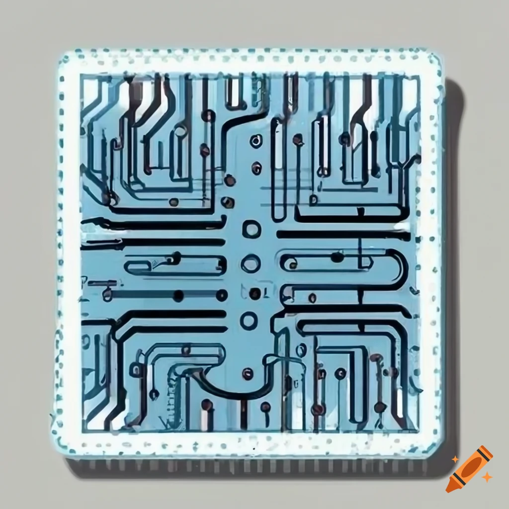 X-ray of a circuit board with interconnected loops of wires on Craiyon