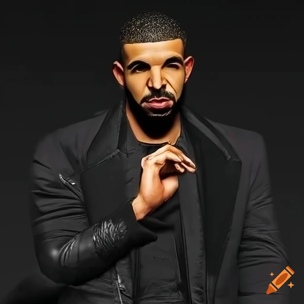 Drake standing in a pose on Craiyon