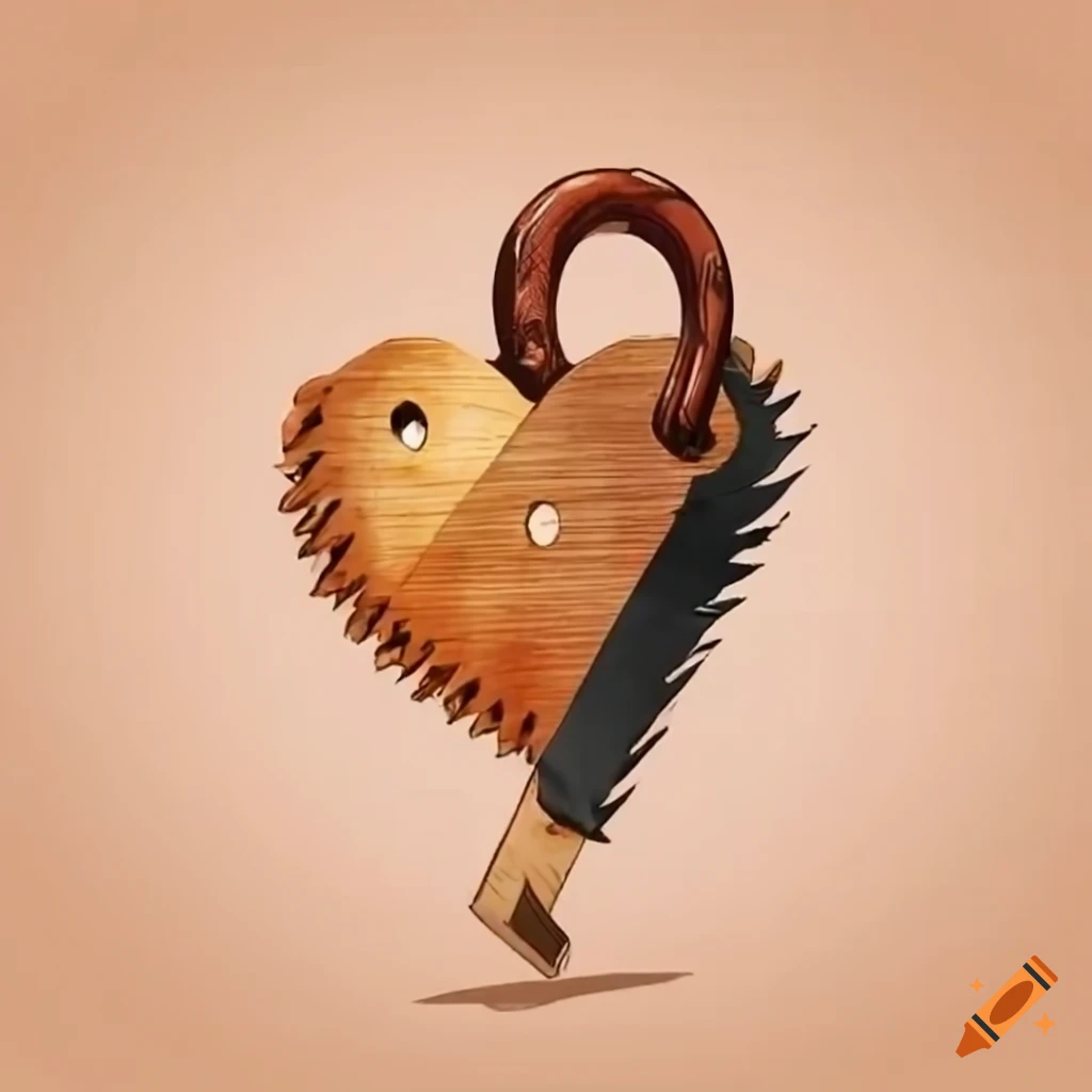 Japanese saw cutting a wooden heart on Craiyon