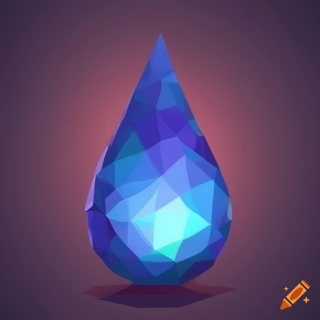 Low poly blood drop fantasy icon art on Craiyon