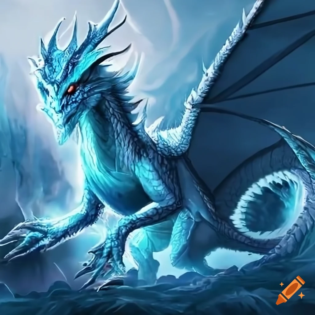 High definition image of a frost dragon on Craiyon