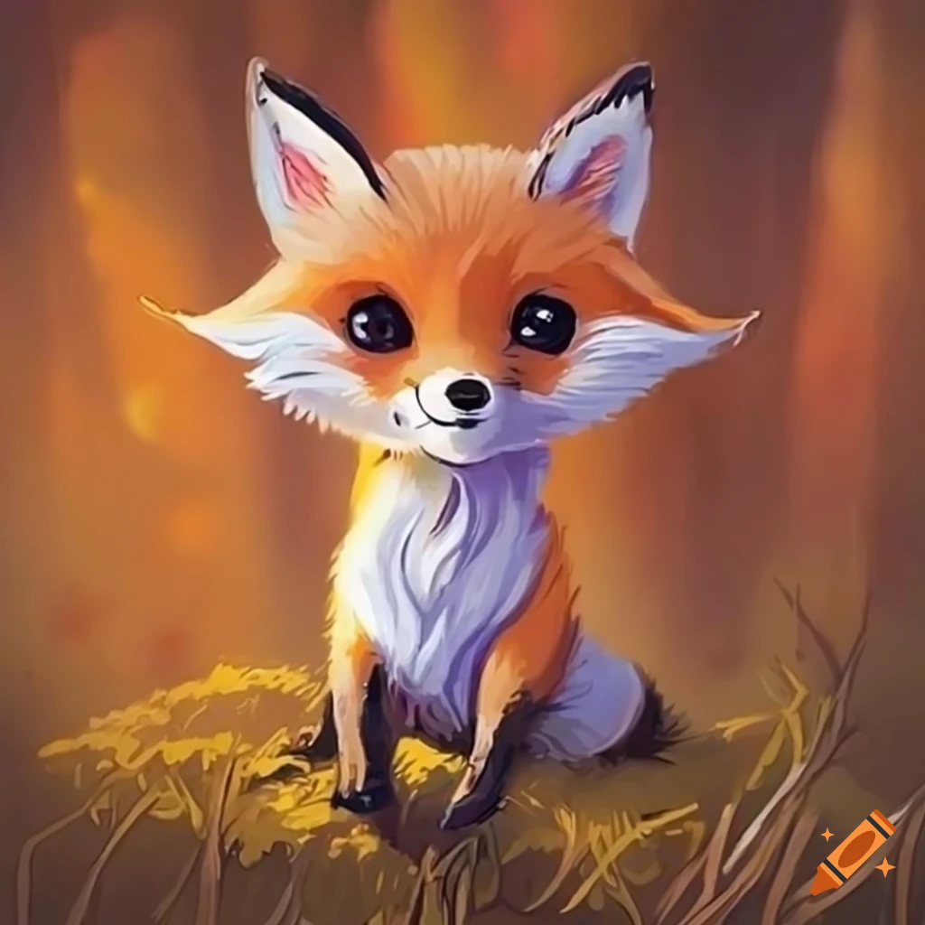 Classic paint of a cute fox on Craiyon