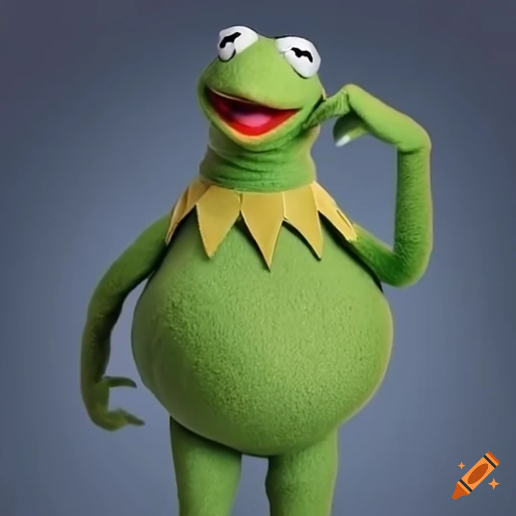 Kermit the frog enjoying chocolate on Craiyon