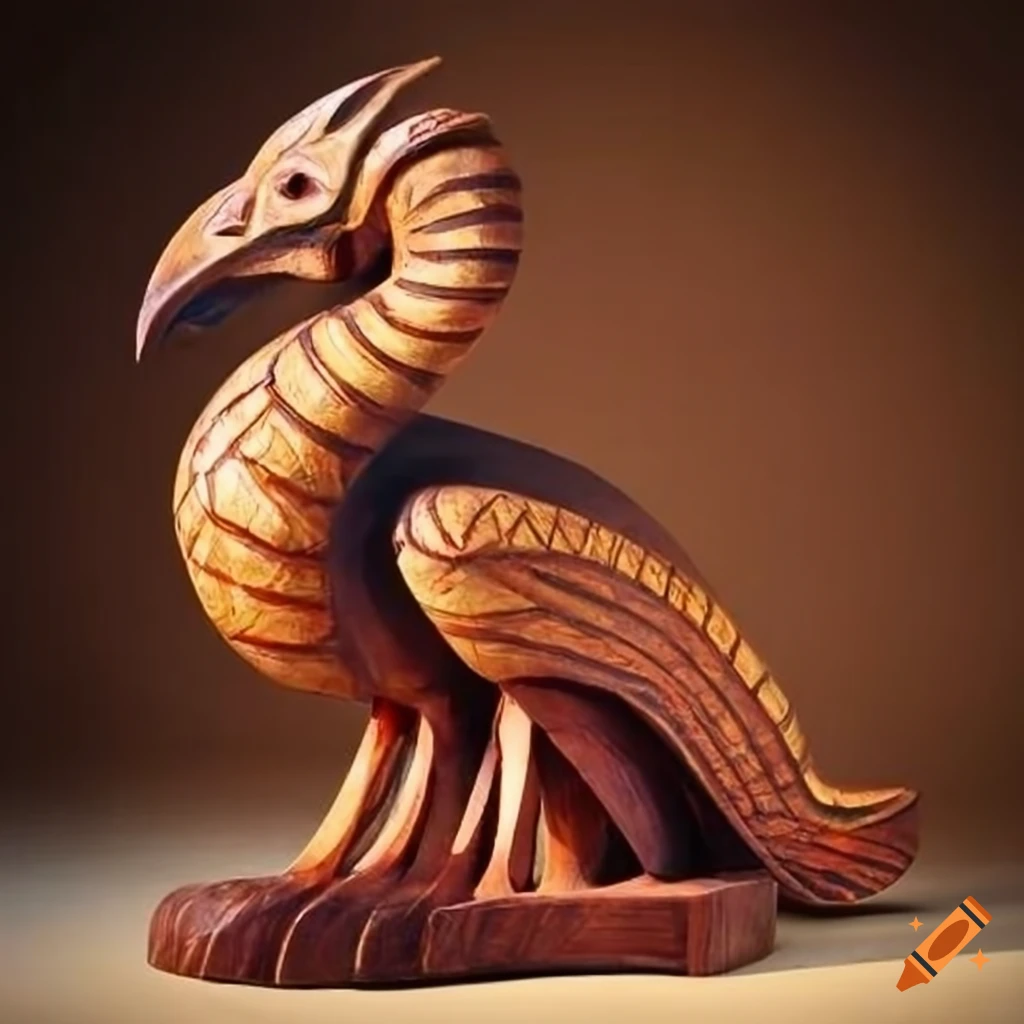 Wooden sculpture depicting the mythical bird sarimanok from filipino ...