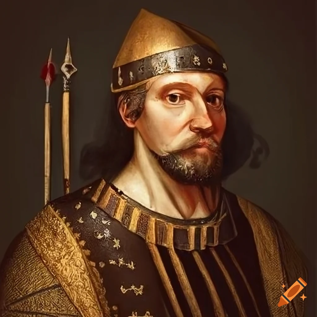 Portrait of a medieval commander on Craiyon