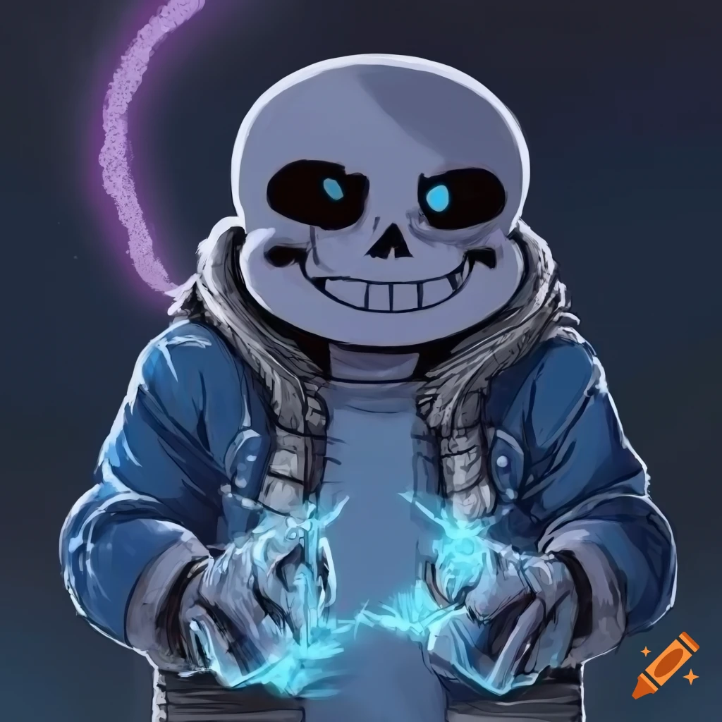 Sans from undertale in the style of h.r. giger on Craiyon