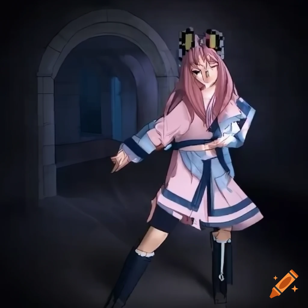 Minecraft-inspired anime girl character design on Craiyon