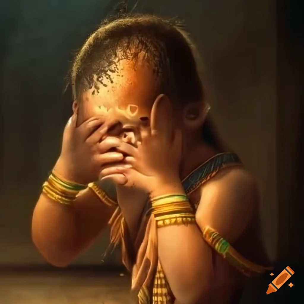 Depressed ancient egyptian boy crying on Craiyon