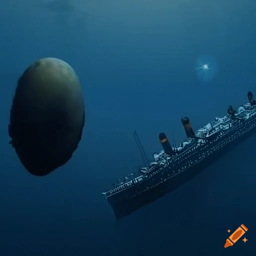 Moon fragment in the atlantic after titanic collision on Craiyon