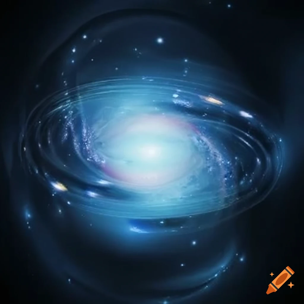 White galaxy ball of light with rotating spirals on Craiyon