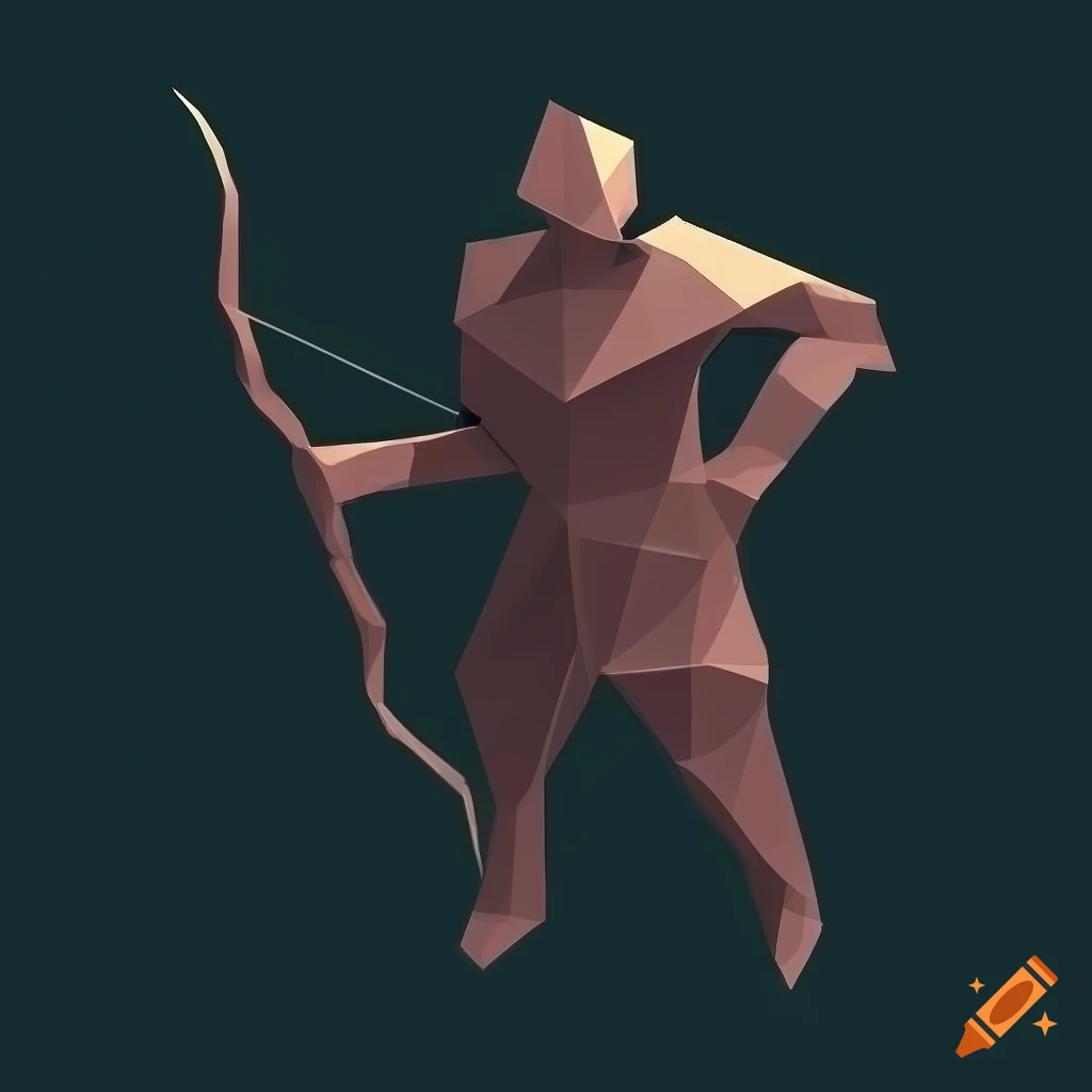 Archer in a fantasy low poly game icon on Craiyon