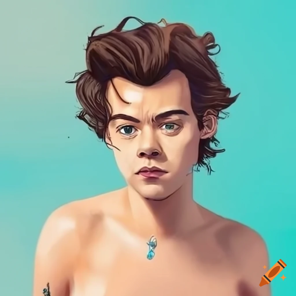 Cartoon seal version of pop star harry styles on Craiyon