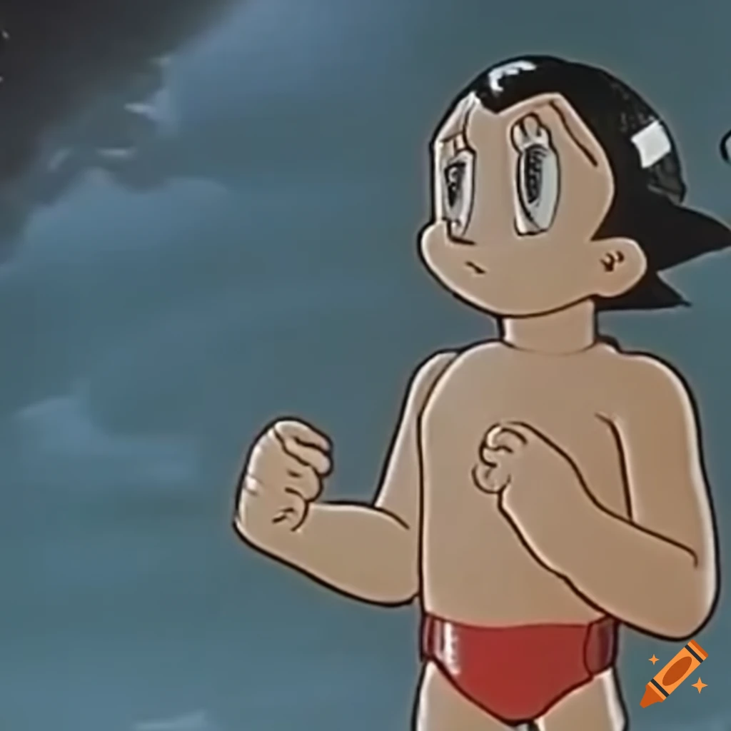 1990s scene inspired by astro boy in natural world setting on Craiyon