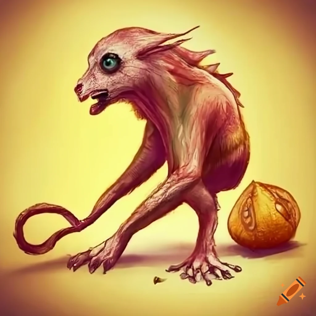 Mythical creatures and mutant omega mart lemon fruit monster in a ...