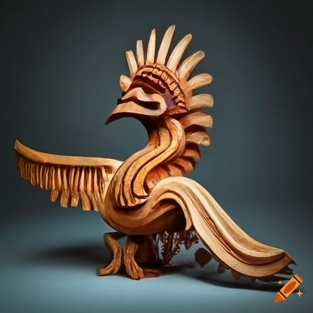 Wooden sculpture of sarimanok from filipino culture on Craiyon