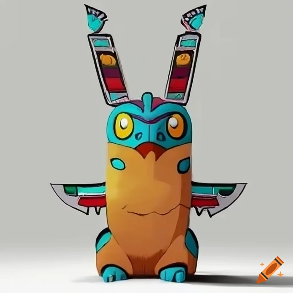 Pokemon totem pole sculpture on Craiyon