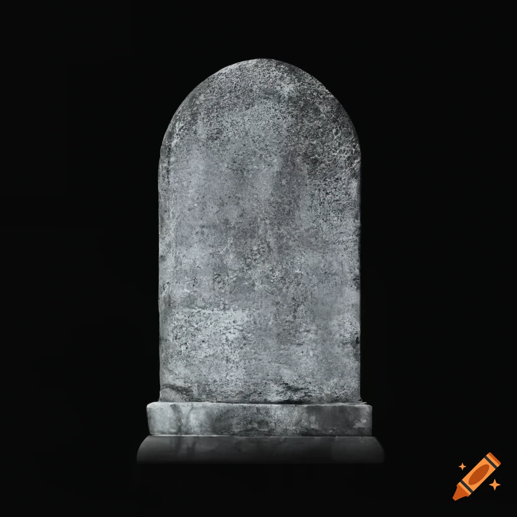 Lonely gravestone against a dark background on Craiyon