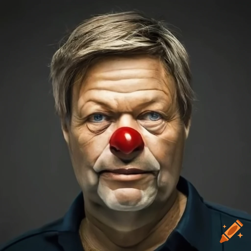 German politician robert habeck depicted as a clown on Craiyon