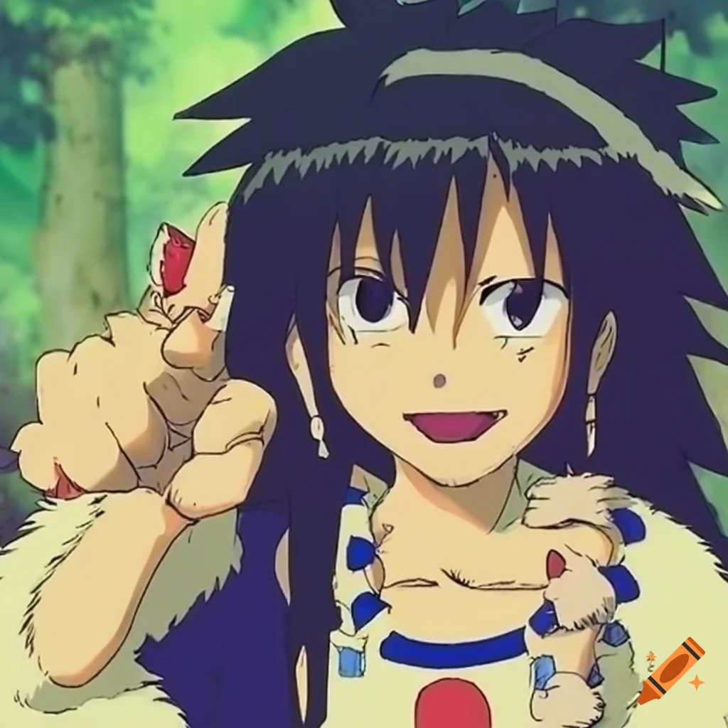 Tomoko kuroki cosplaying as princess mononoke on Craiyon