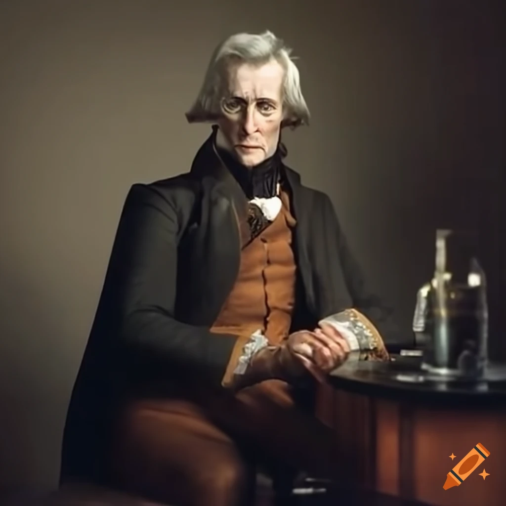 Andrew jackson sitting at a table on Craiyon
