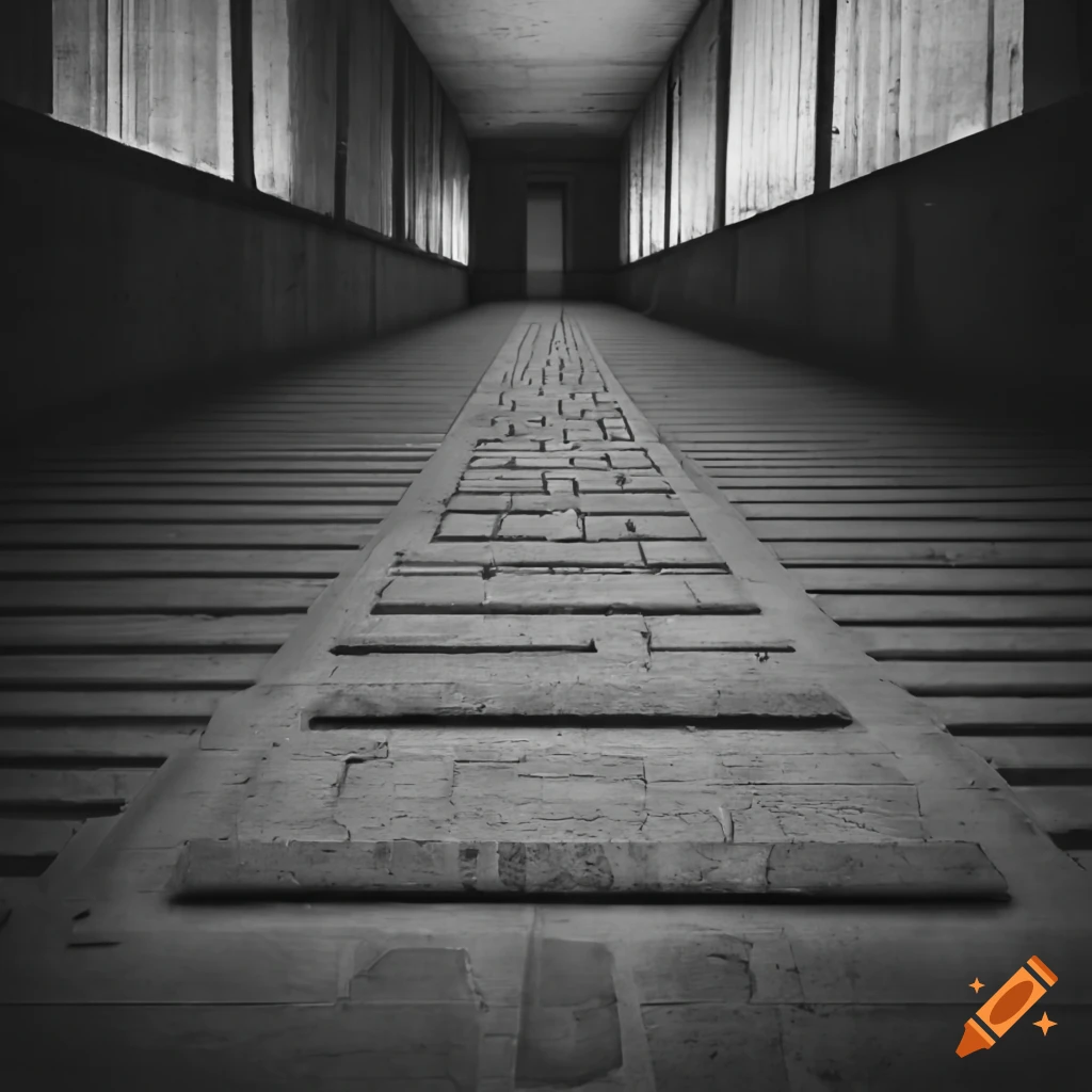 Concrete labyrinth from a first-person perspective on Craiyon