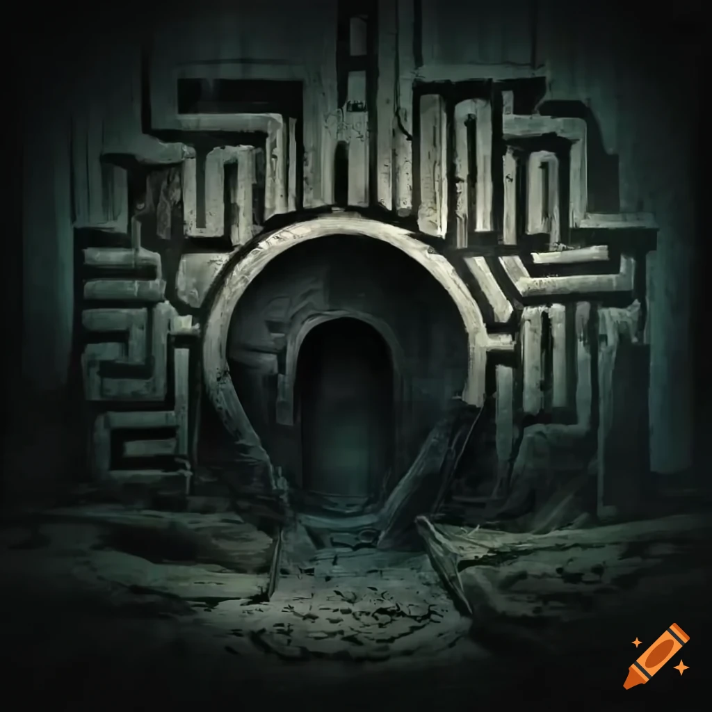 Dark and decrepit labyrinth on Craiyon