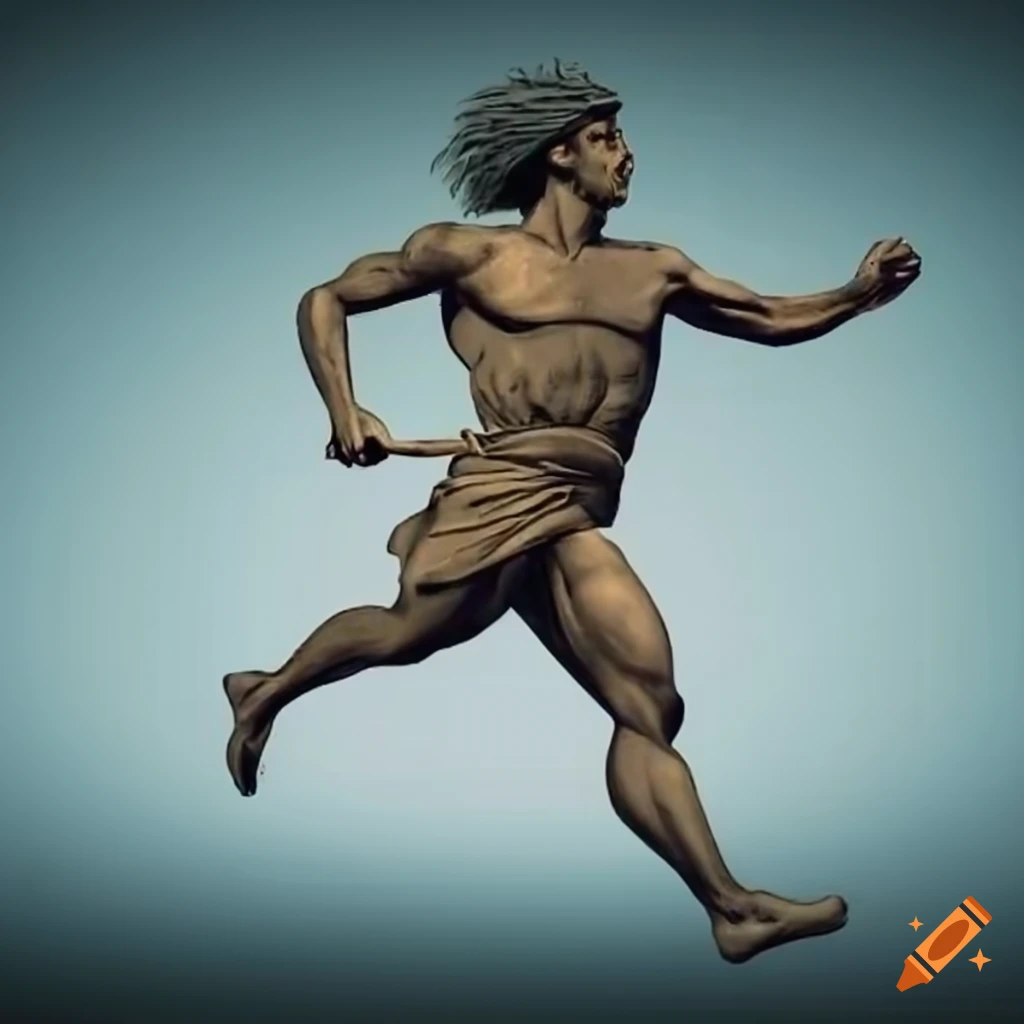 Ancient greek runner in motion on Craiyon