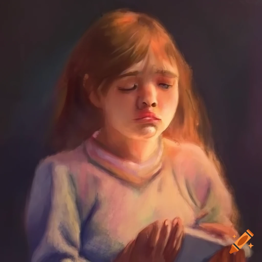 Pastel drawing of an exhausted student on Craiyon