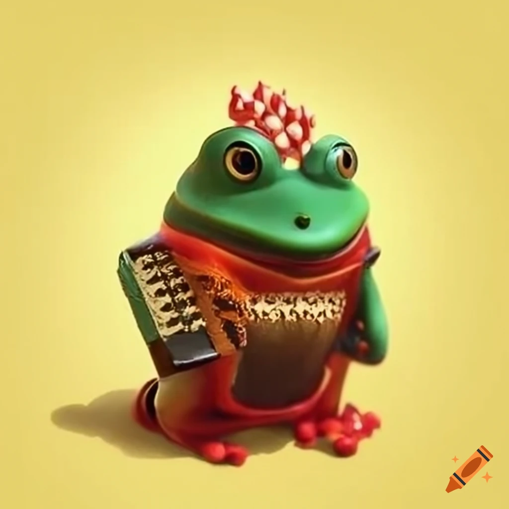 Frog playing an accordion on Craiyon