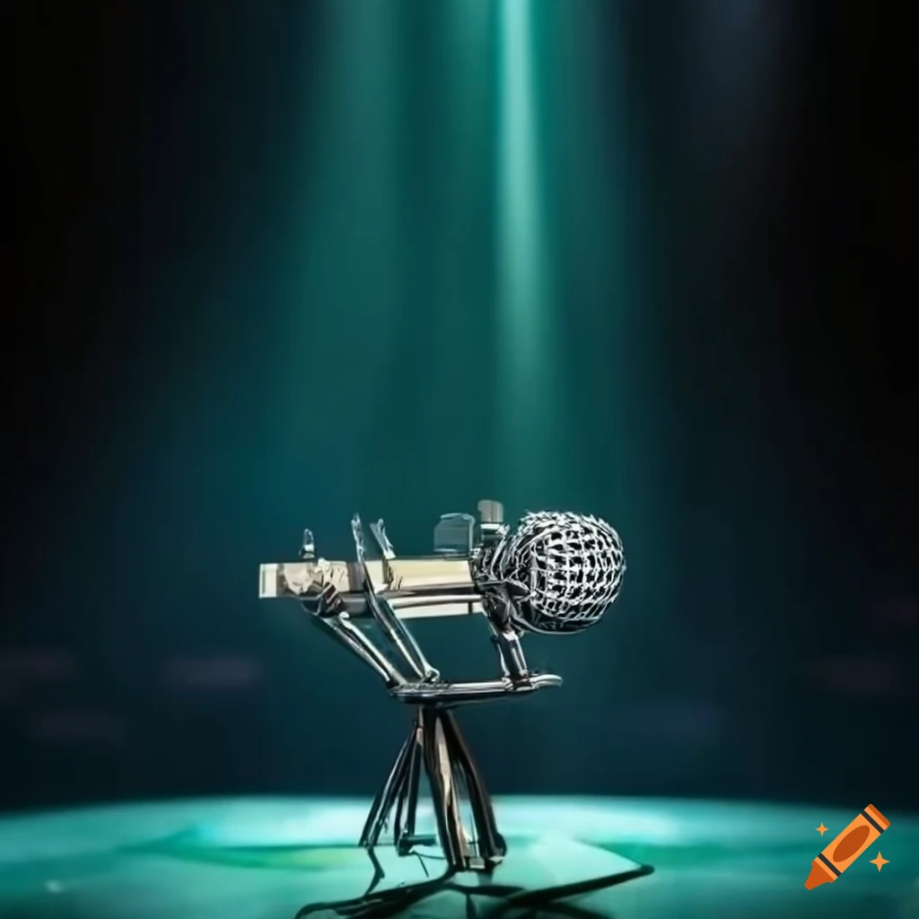 Wolf trap with an old microphone as bait in a concert hall on Craiyon