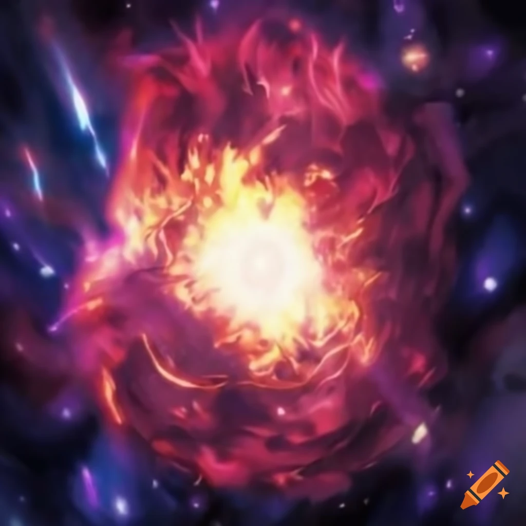 Yugioh art card depicting a supernova on Craiyon