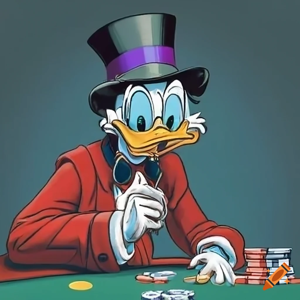 Scrooge mcduck playing poker on Craiyon