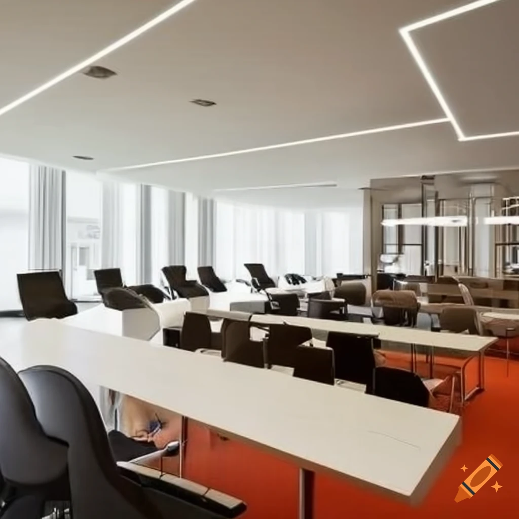 Modern and elegant political conference room with large screens and ...