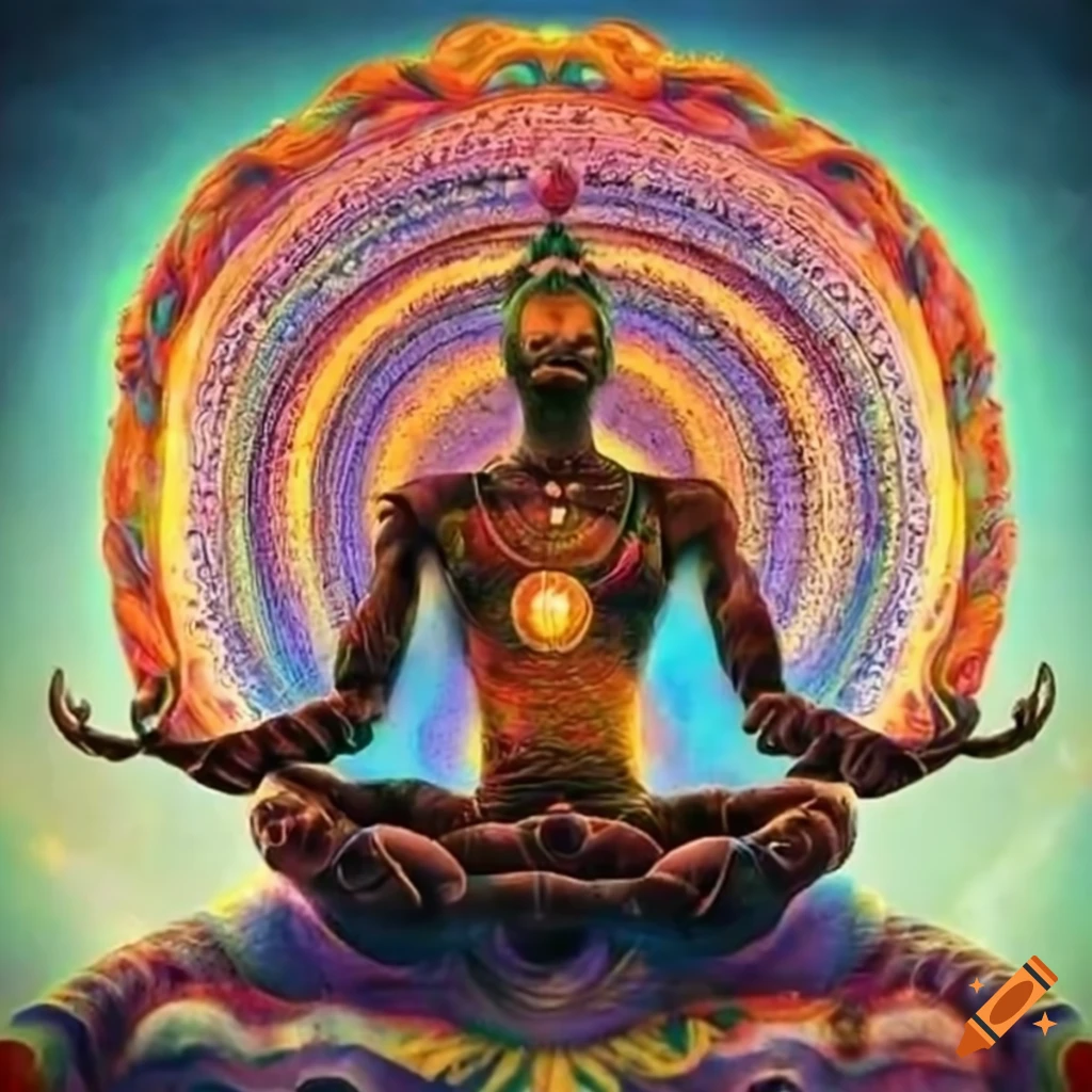 Meditating rastaman connecting with the universe on Craiyon