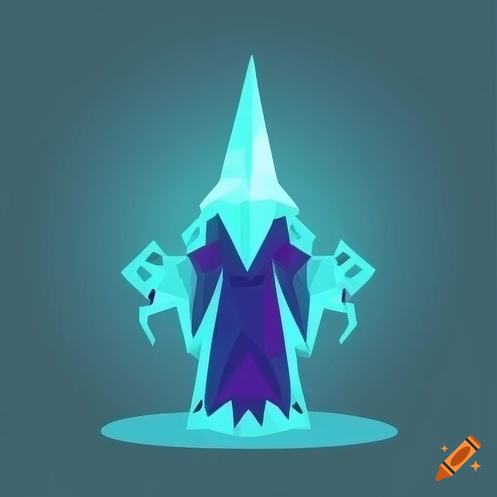 Mage game icon with low poly fantasy design on Craiyon