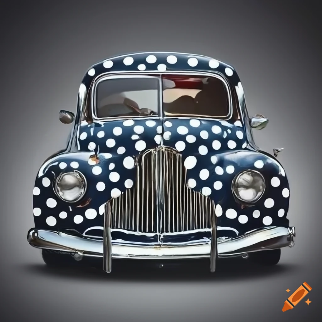 Classic car with polka dots design on Craiyon