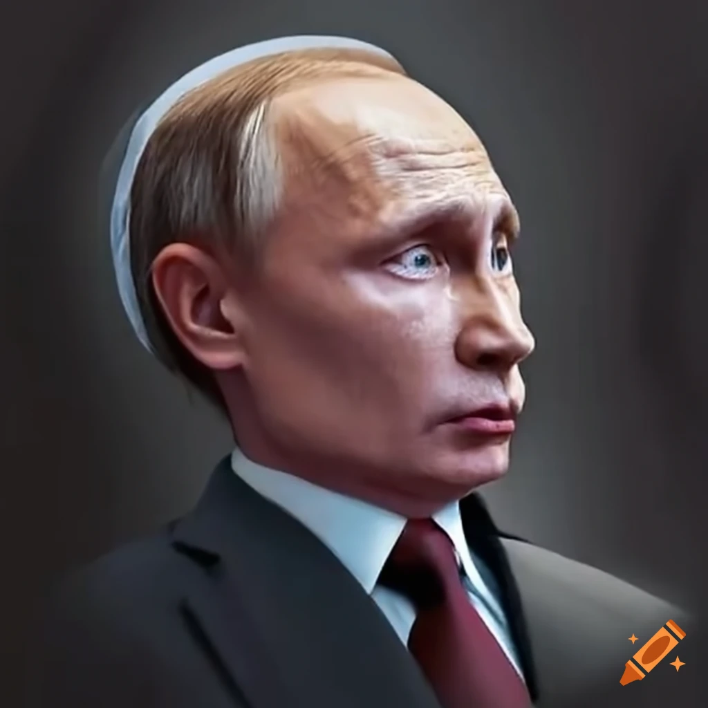 Putin holding a paper cup on Craiyon