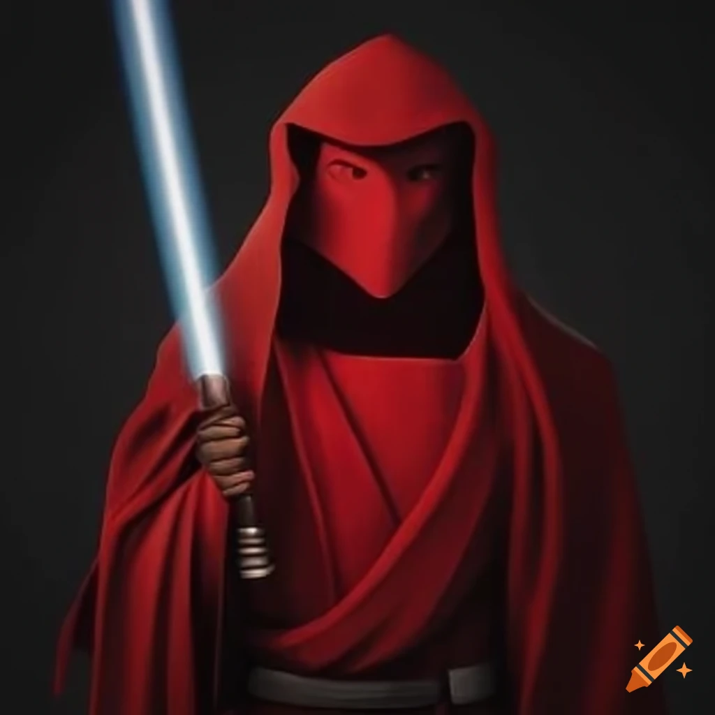 Jedi in red Japanese warrior clothes on Craiyon